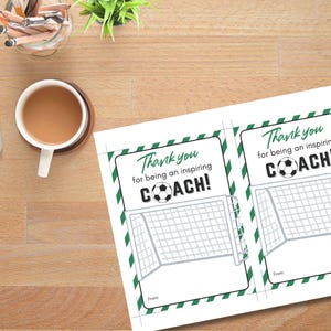Printable Soccer Coach Gift Card Holder, Soccer Coach Thank You Card ...