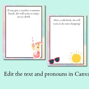Gift Card Book for Teacher, If You Give A Teacher A Summer Break, End ...