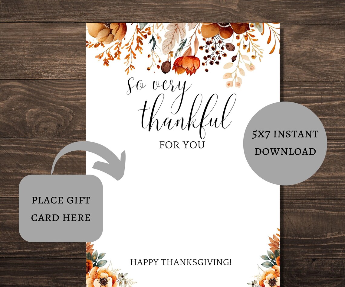 Thanksgiving Gift Card Holder, Thankful for You, Gift for Teacher ...