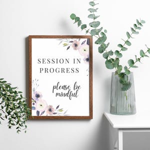 Session in Progress Door Sign, Treatment Room Sign, Please Do Not ...
