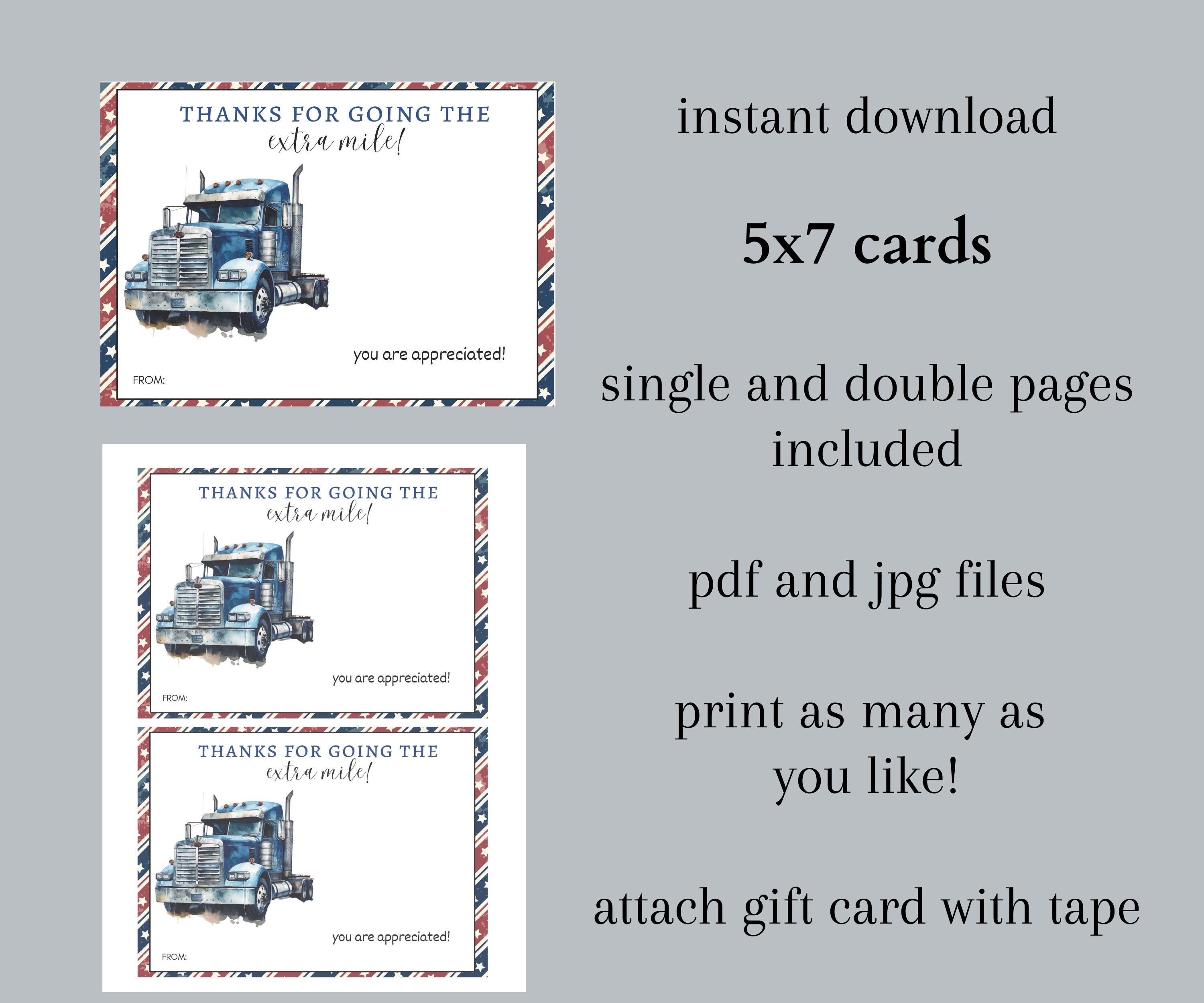 Truck Driver Appreciation Gift, Truck Driver Gift Card Holder, Semi ...