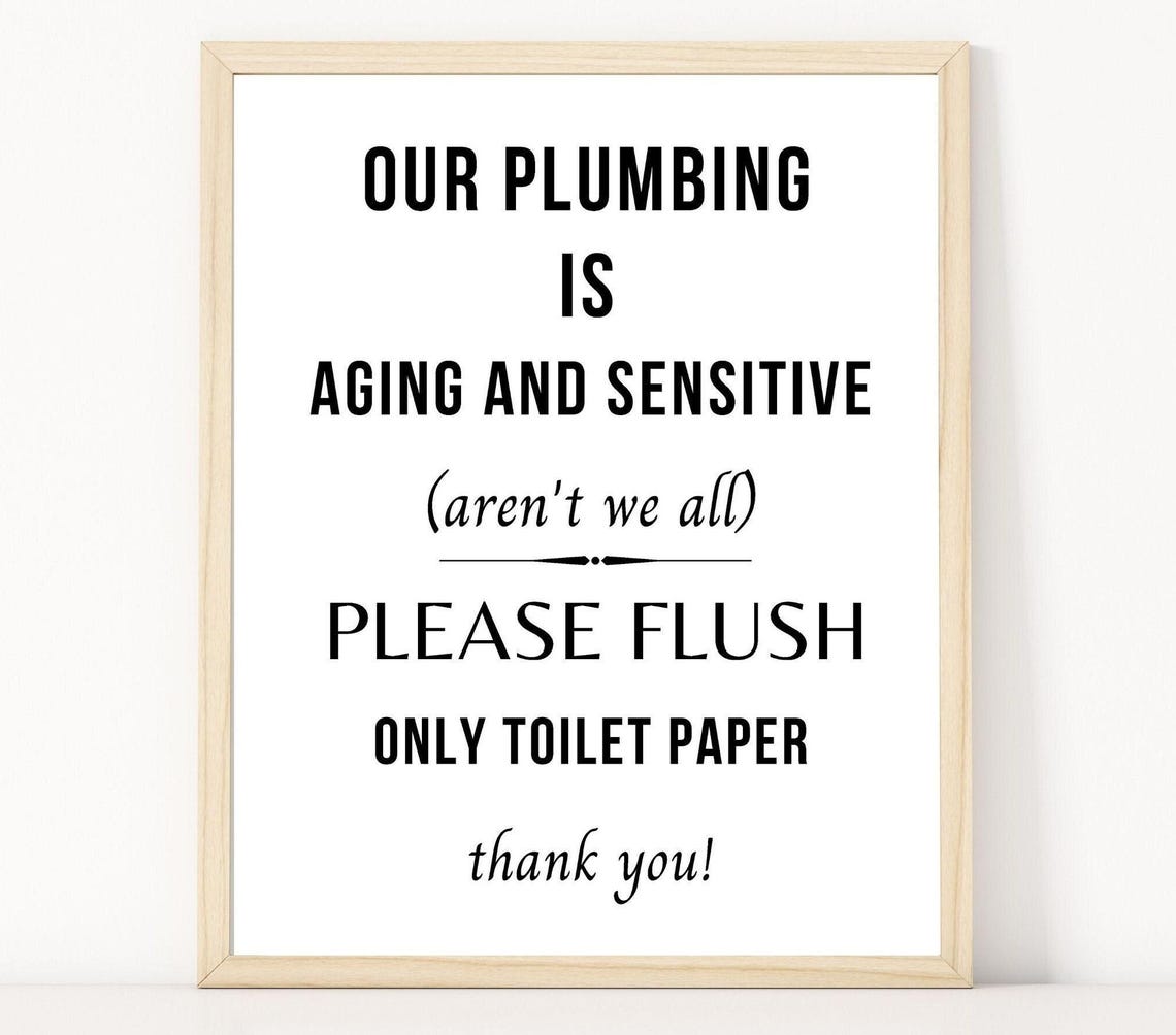 Please Don't Flush Sign Printable, Rental Bathroom Sign, Septic System ...