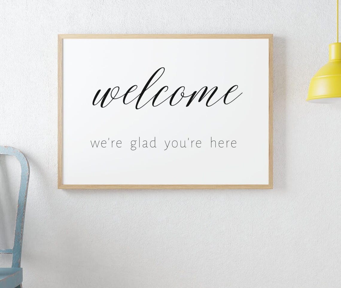 Printable Welcome Sign for Business, Entry Table Decor, Glad You're ...