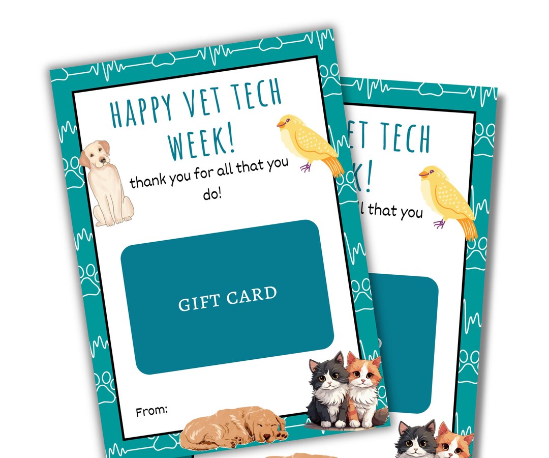 Vet Tech Week Gift Bulk, Gift Card Holder, Vet Tech Appreciation ...