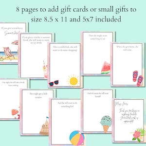 Gift Card Book for Teacher, If You Give A Teacher A Summer Break, End ...