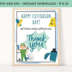 Custodian Day Sign, School Custodian Day Banner, Custodian Appreciation ...