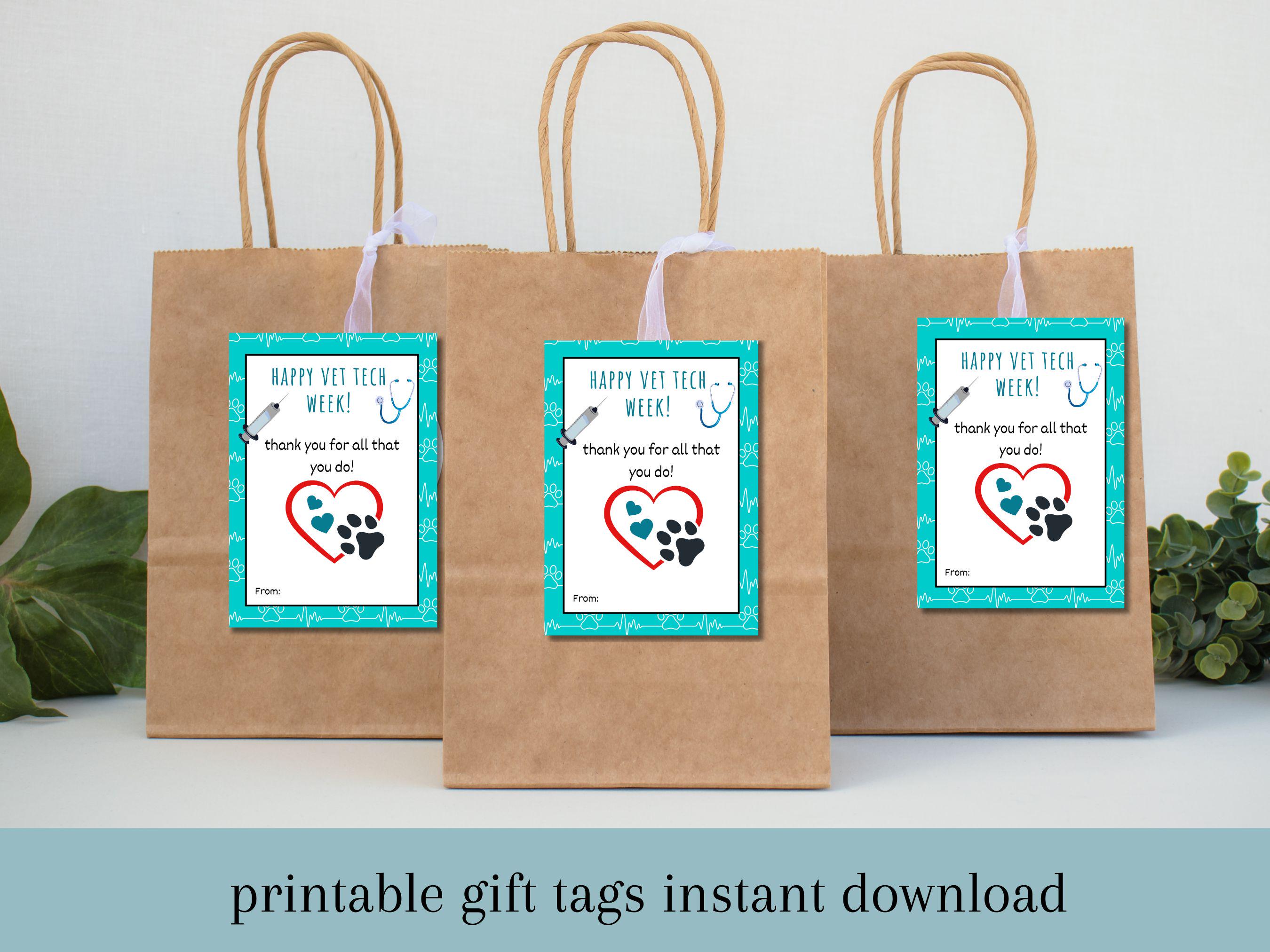 Vet Tech Week Gift Tags, Vet Tech Appreciation, Vet Tech Week Gifts ...