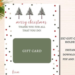 Christmas Gift Card Holder Printable, Teacher Christmas Gift, Daycare ...