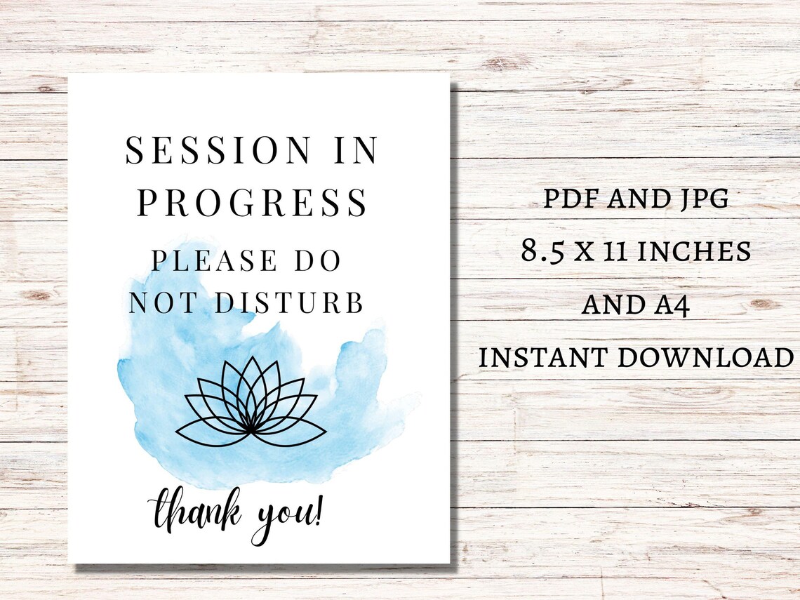 Session in Progress Door Sign Printable, Yoga Studio Sign, Please Do ...