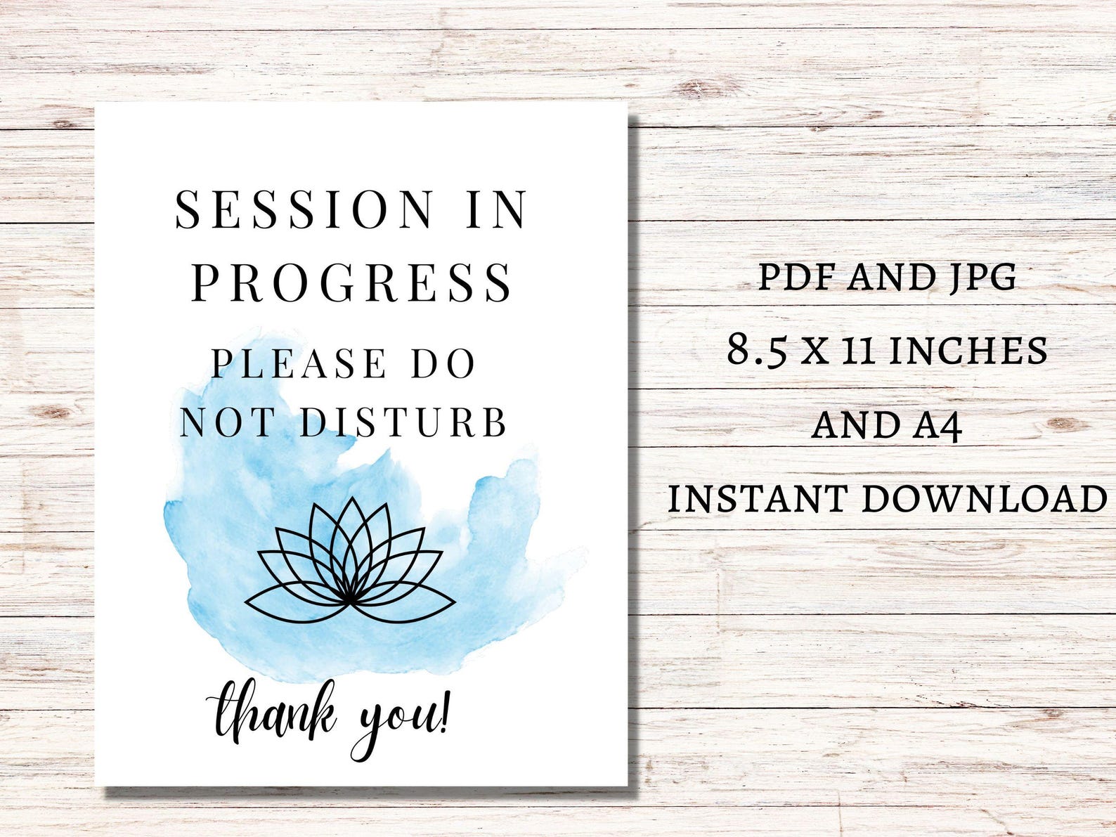 Session in Progress Door Sign Printable, Yoga Studio Sign, Please Do ...