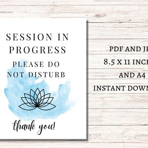 Session in Progress Door Sign Printable, Yoga Studio Sign, Please Do ...