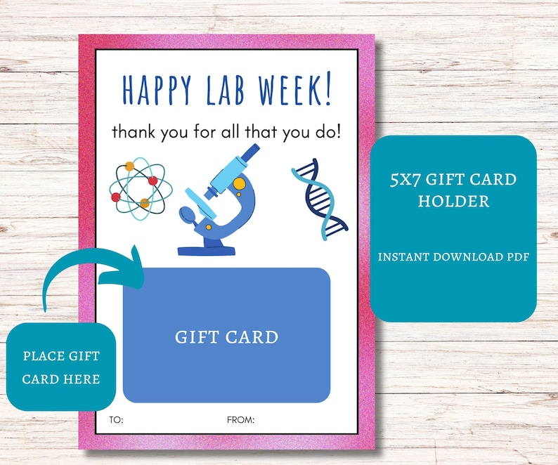 Lab Week 2025, Printable Gift Card Holder, the Lab is Everything ...