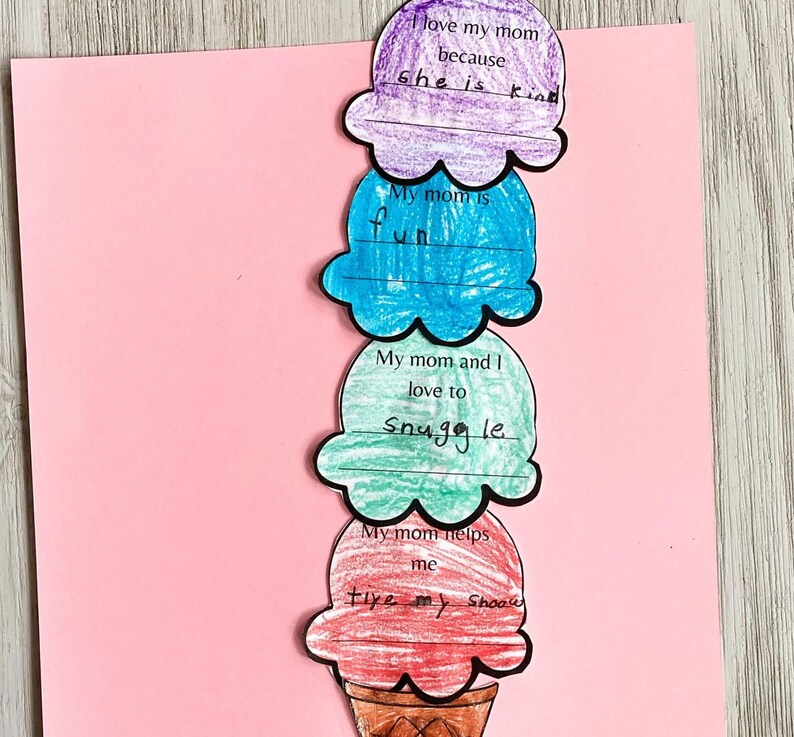 Mother's Day Craft for Kids, All About My Mom, Coloring Cards ...