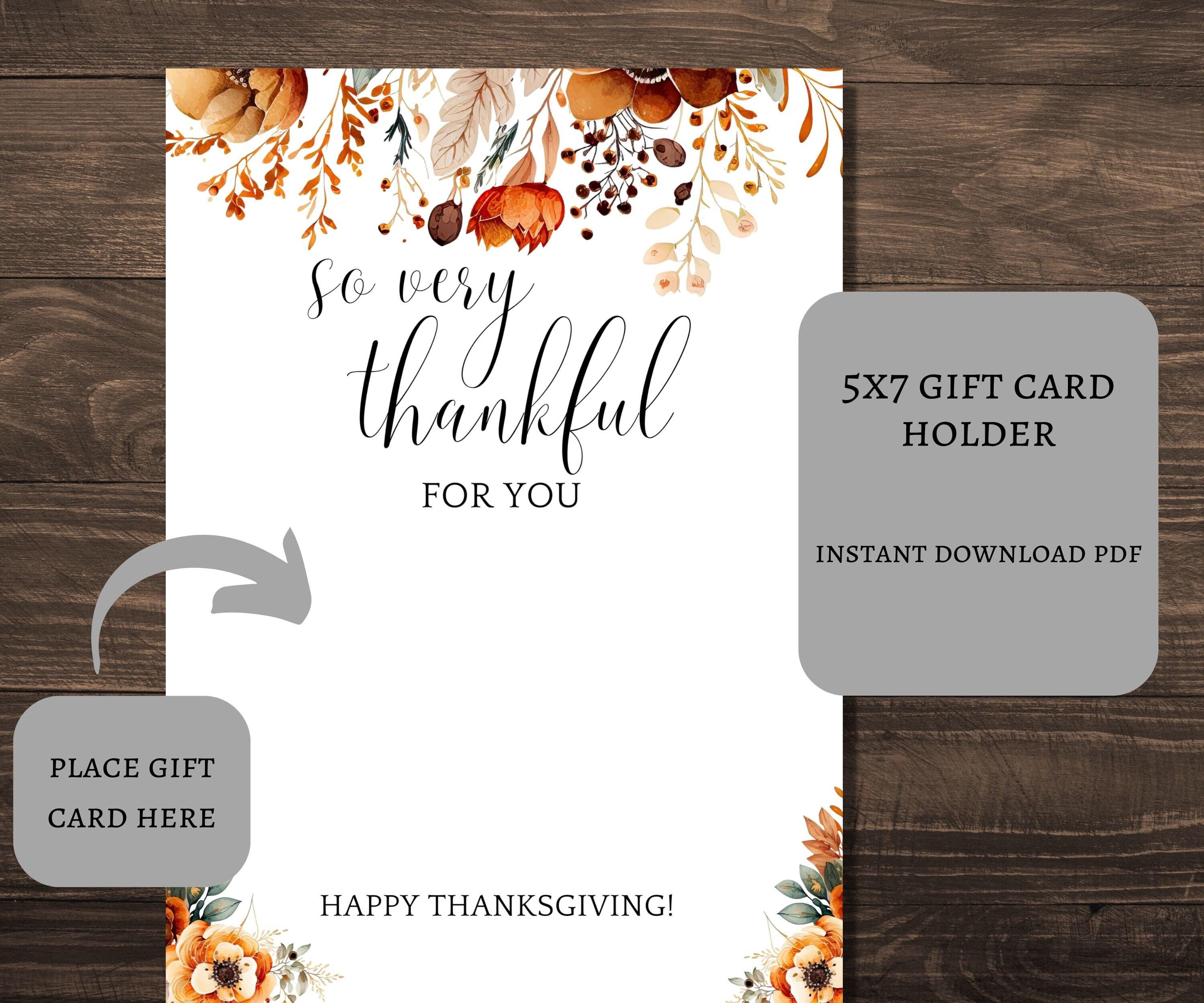 Thanksgiving Gift Card Holder, Thankful for You, Gift for Teacher ...