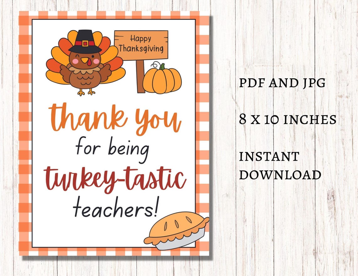 PTO Teacher Appreciation Sign, Teacher Thanksgiving Gift, Pie ...