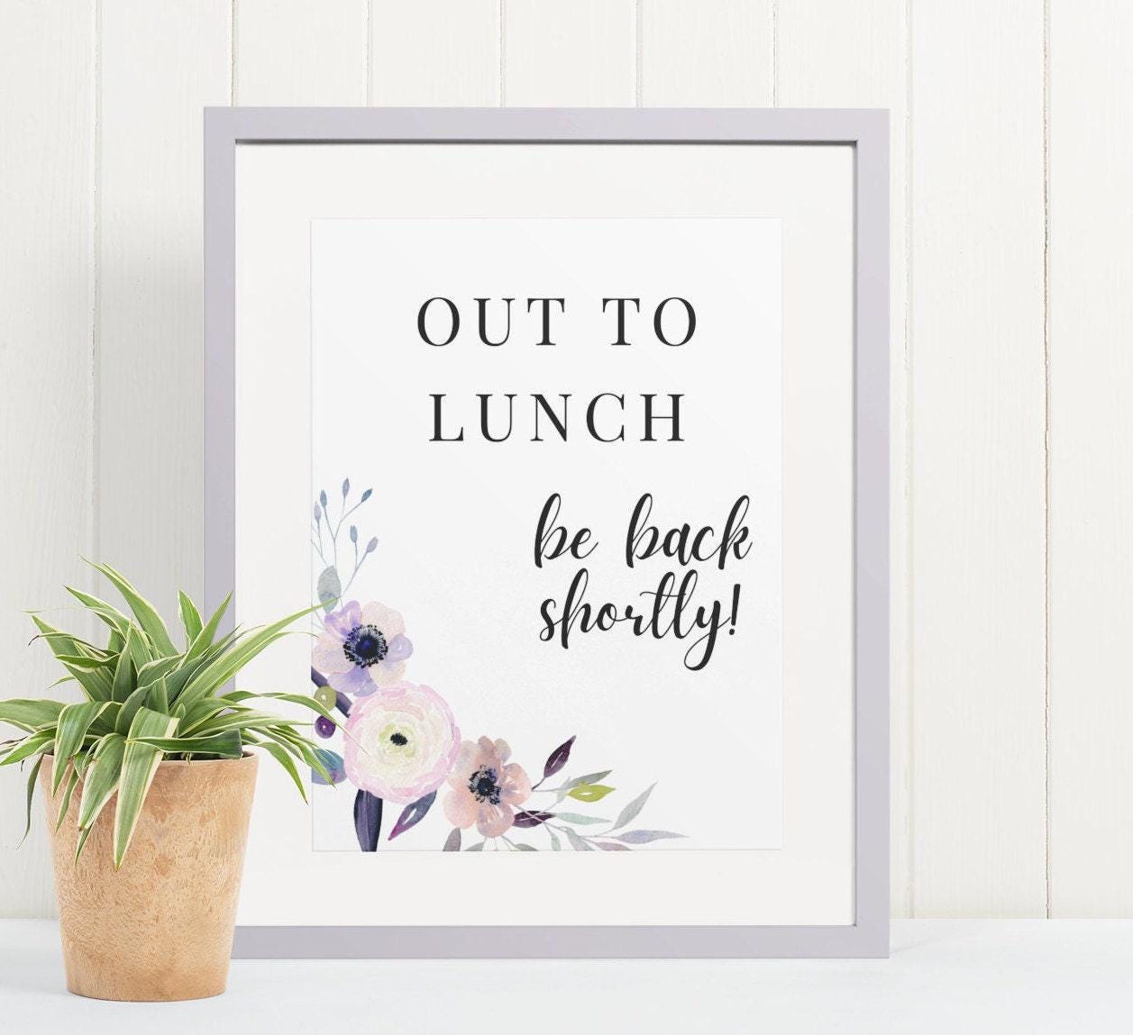 Out to Lunch Sign for Desk, Printable Office Sign, Be Back Soon Sign ...