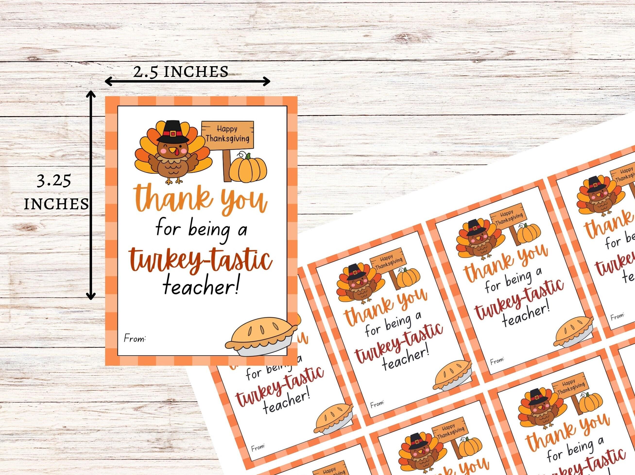 Thanksgiving Teacher Appreciation Gift Tags, Fall Cookie Tags, Daycare ...