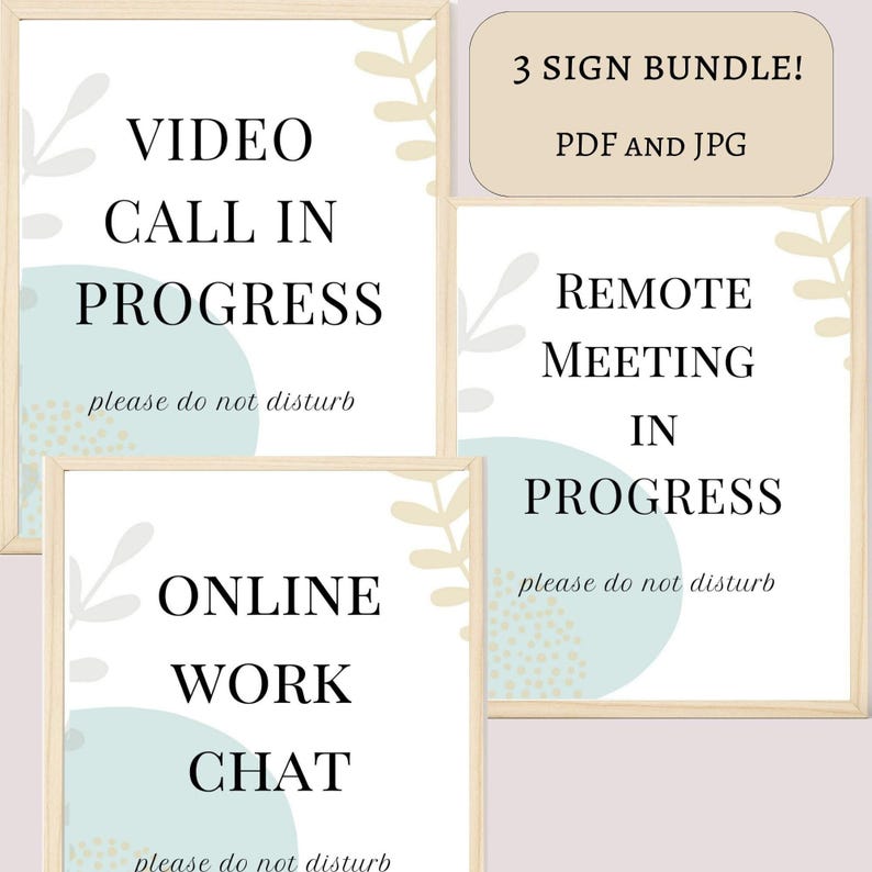 Do Not Disturb Office Sign, Video Call in Progress Sign, Please Do Not ...