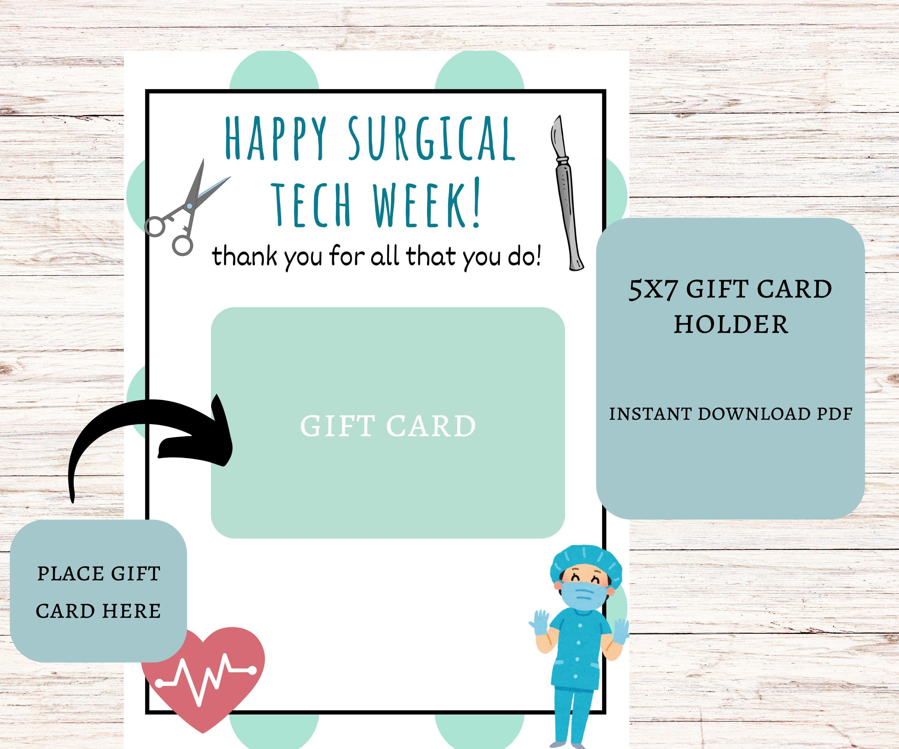 Surgical Tech Week Gift, Gift Card Holder, Surgical Tech Appreciation ...