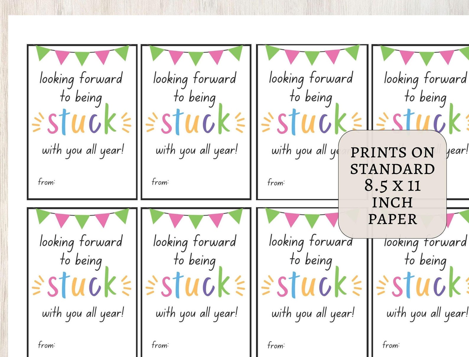 First Day of School Gift Tag for Teacher, Sticky Note Gift Tag, Back to ...