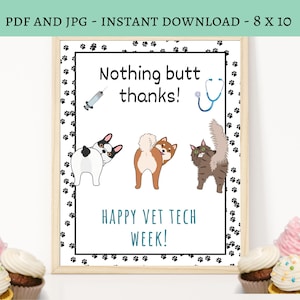 Funny Vet Tech Week Sign, Vet Tech Week Banner, Vet Tech Appreciation ...