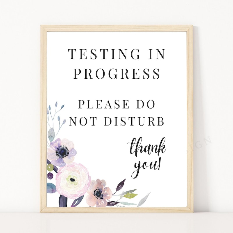 Testing in Progress Sign - Etsy