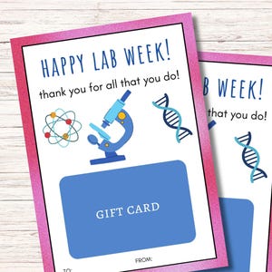 Lab Week 2025, Printable Gift Card Holder, the Lab is Everything ...