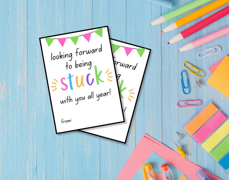 First Day of School Gift Tag for Teacher, Sticky Note Gift Tag, Back to ...