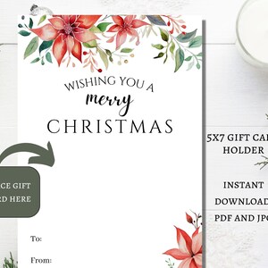 Christmas Gift Card Holder Printable, Gift Card Holder for Teacher ...
