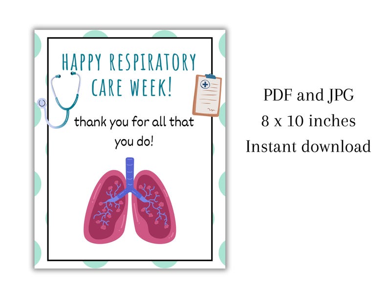 Respiratory Care Week Sign, Respiratory Care Week Banner, Respiratory Care Appreciation, RT Week ...