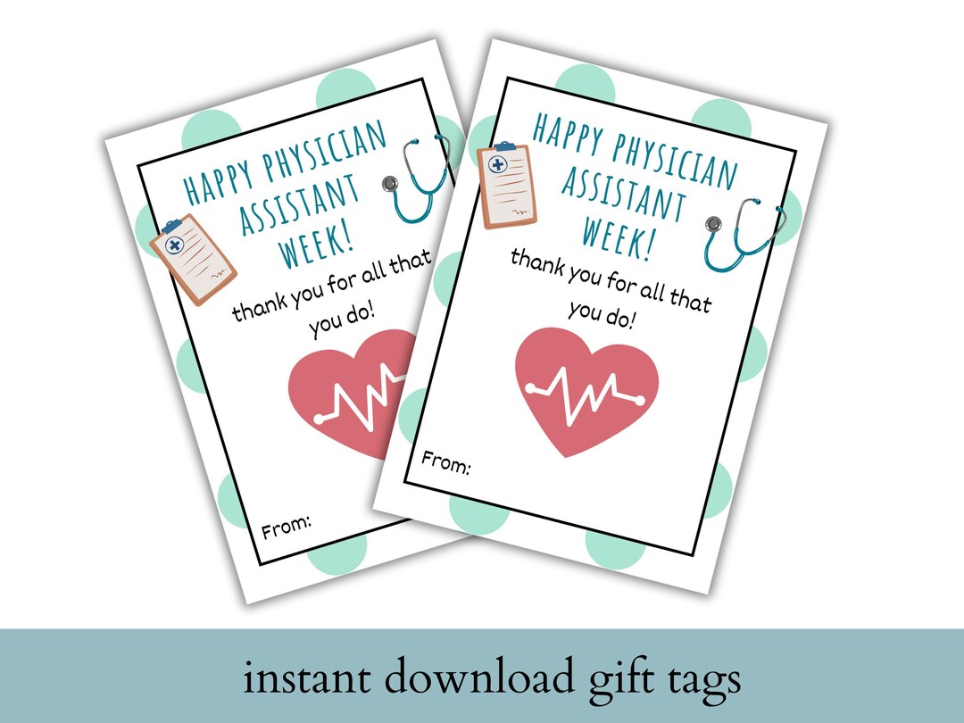 Physician Assistant Week Gift Tags, PA Appreciation Gift, PA Week Gift ...