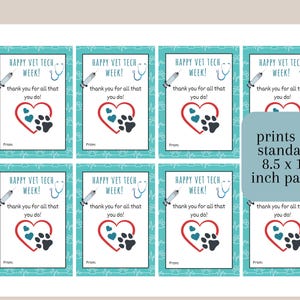 Vet Tech Week Gift Tags, Vet Tech Appreciation, Vet Tech Week Gifts ...
