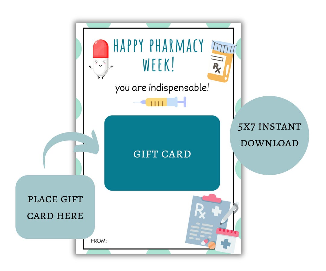 Pharmacy Week Gift, Pharmacy Appreciation Week, Pharmacy Tech Gift Card ...