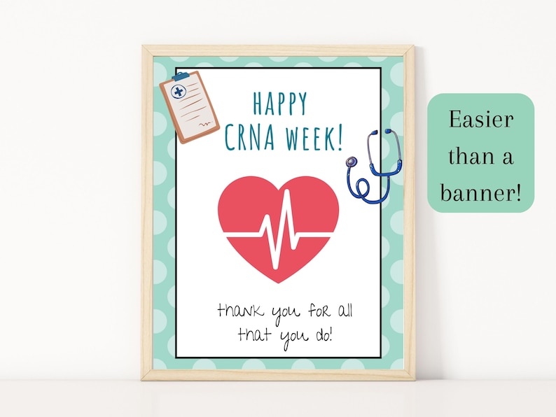 CRNA Appreciation Week Sign, CRNA Week Banner, CRNA Week Gift ...