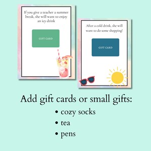 Gift Card Book for Teacher, If You Give A Teacher A Summer Break, End ...