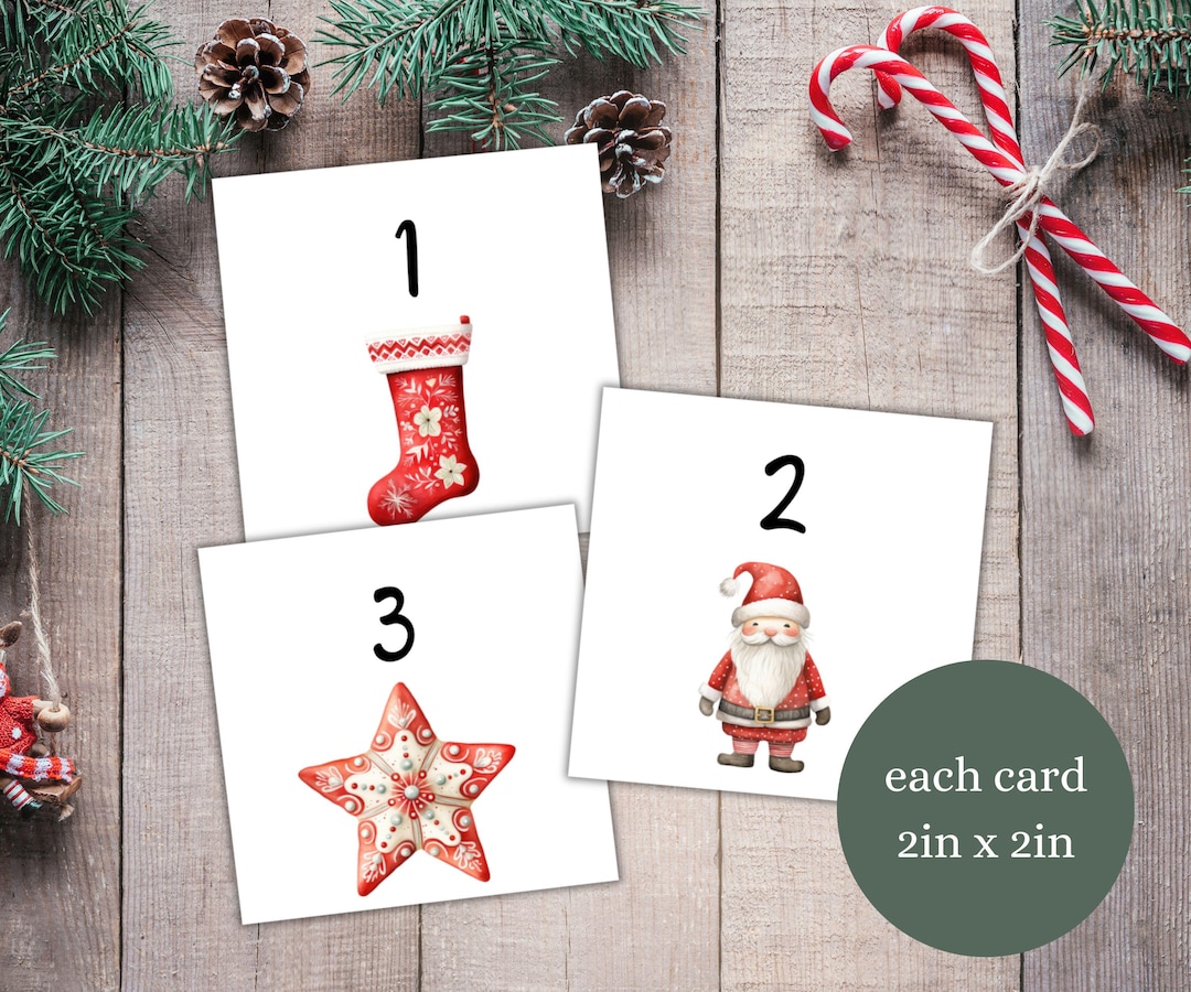 Printable Advent Numbers, Gift Exchange Numbers, Yankee Swap, White ...