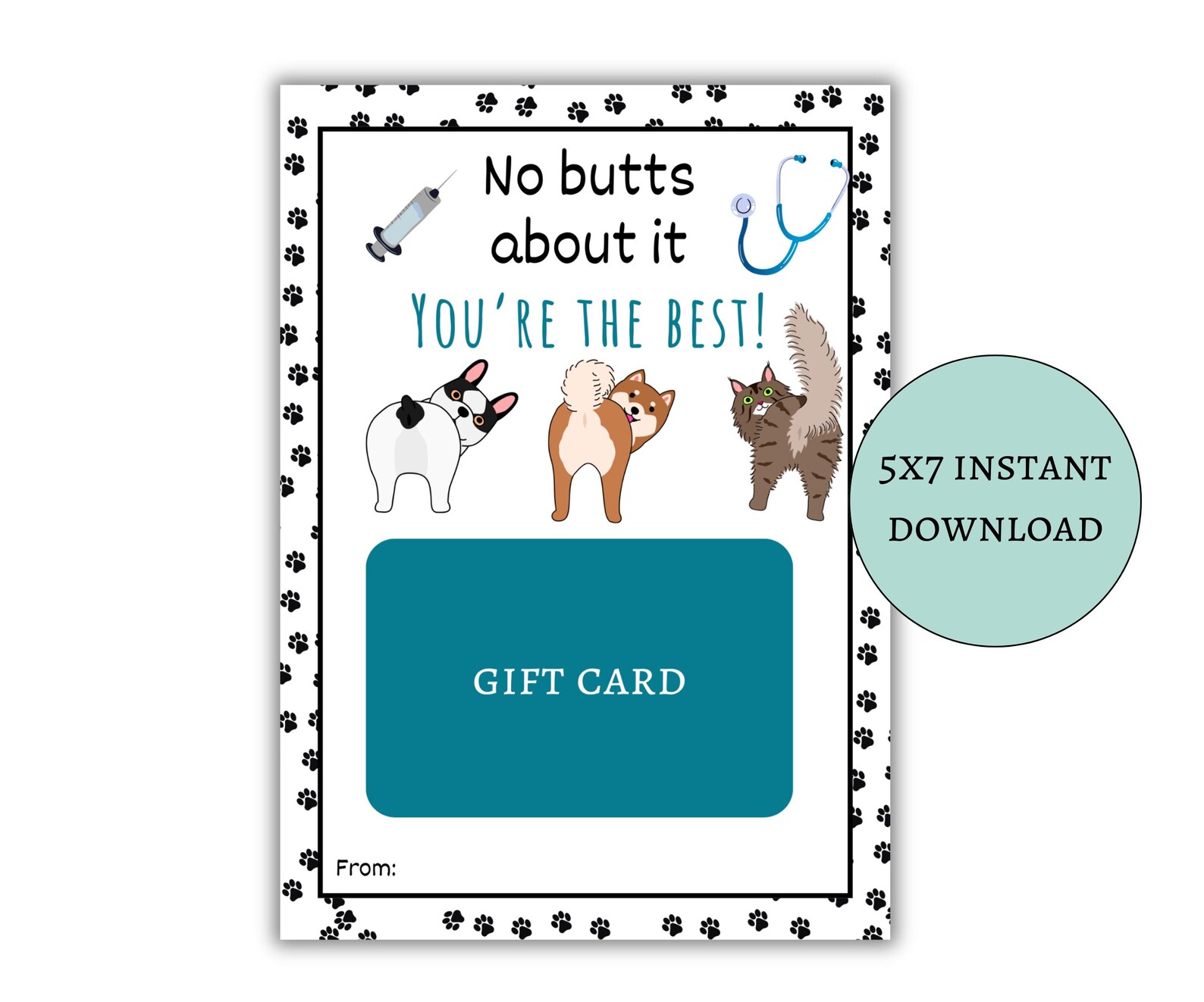 Funny Vet Tech Gift, Vet Thank You Card, Gift for Veterinary Technician ...