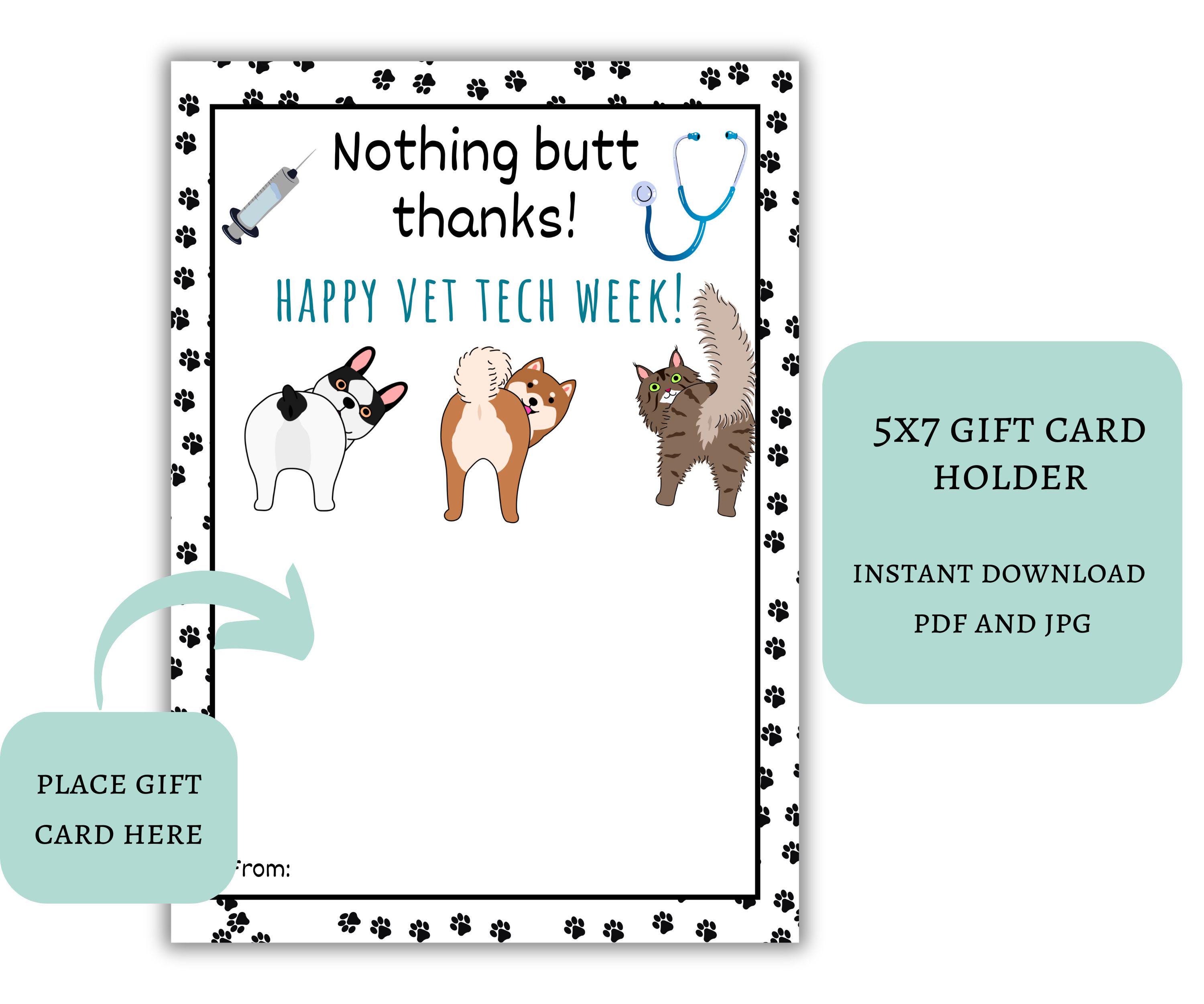 Funny Vet Tech Gift, Vet Tech Week Gift Bulk, Gift Card Holder, Vet ...