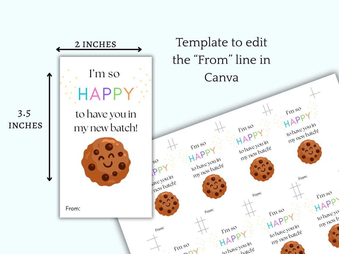 Back to School Cookie Tag, Meet the Teacher Gift for Student, Welcome ...