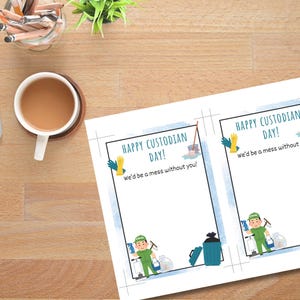 School Custodian Day Gift, Printable Gift Card Holder, Custodian ...