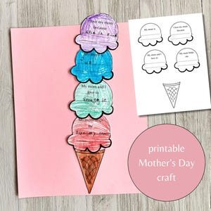 Printable Mother's Day Craft for Kids, Printable Mothers Day Gift, All ...