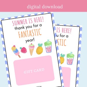 Printable Teacher Gift Card Holder, End of Year Teacher Gift, School is ...