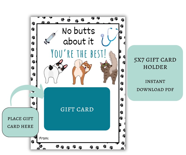 Funny Vet Tech Gift, Vet Thank You Card, Gift for Veterinary Technician ...