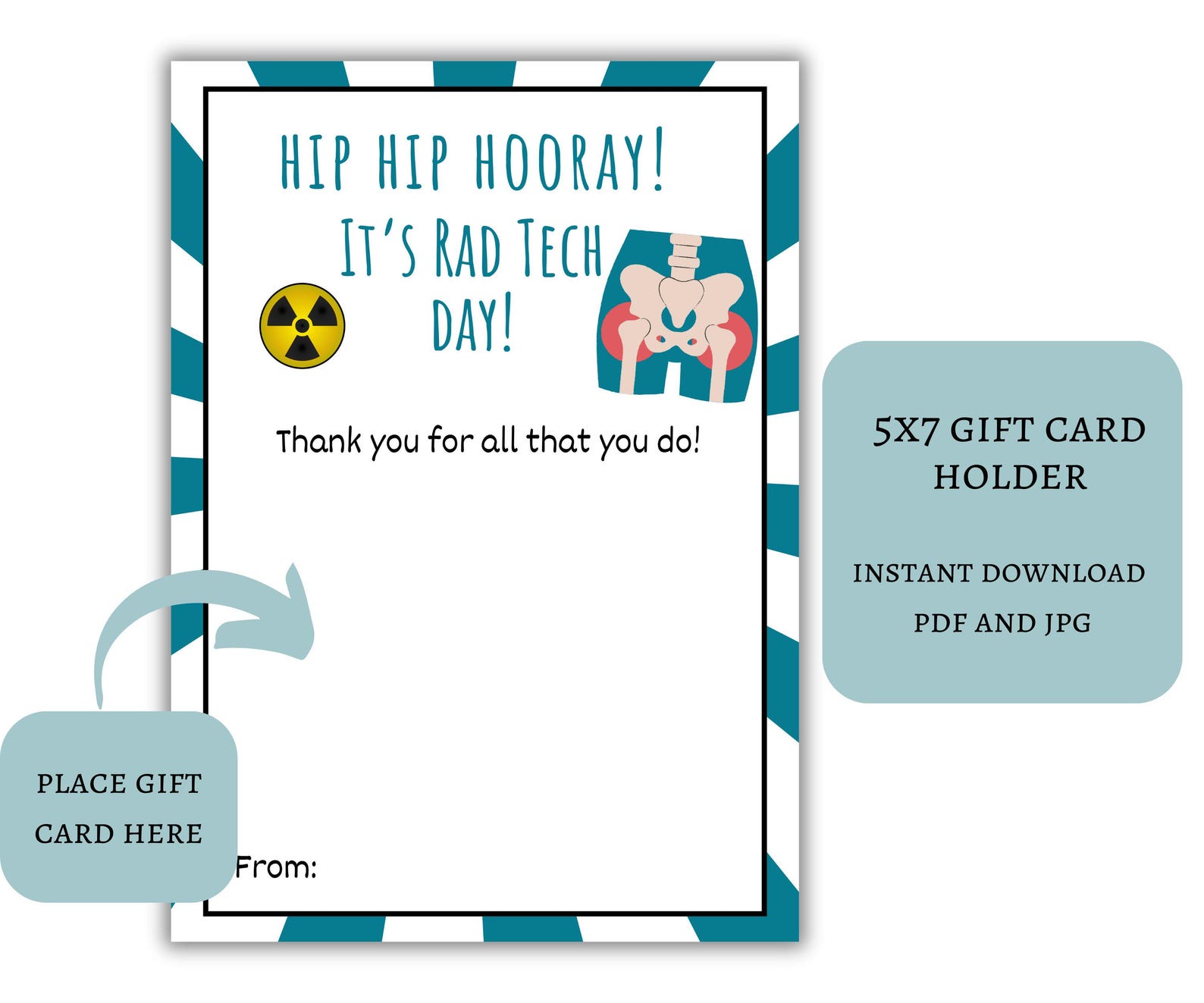Rad Tech Week Gift, X Ray Tech Week Gift, Gift Card Holder, Rad Tech ...