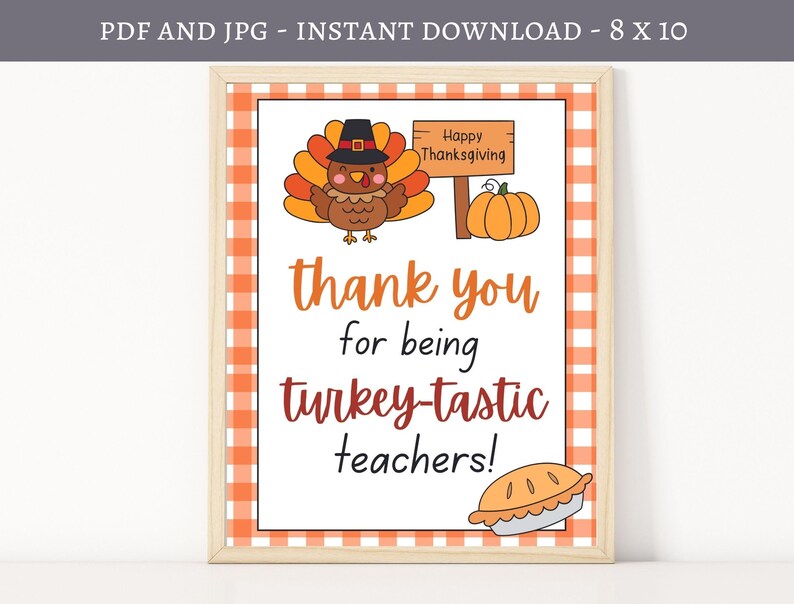 PTO Teacher Appreciation Sign, Teacher Thanksgiving Gift, Pie ...