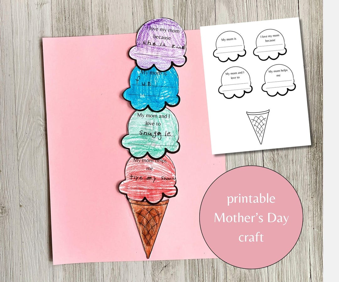 Printable Mother's Day Craft for Kids, Printable Mothers Day Gift, All ...