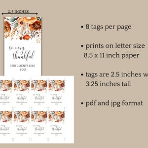 Client Gift Tag, Client Appreciation Fall, Thankful for Clients Like ...