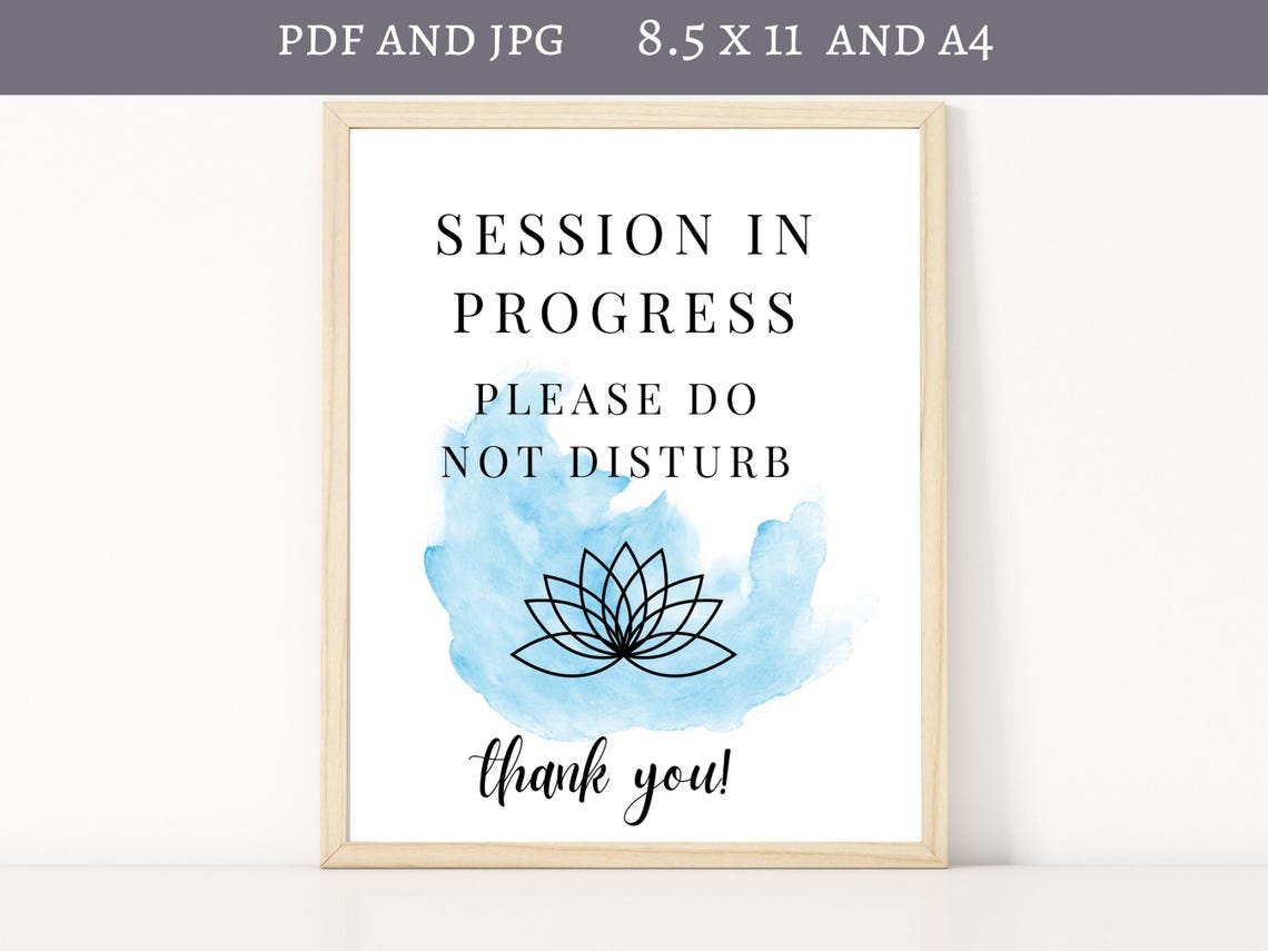 Session in Progress Door Sign Printable, Yoga Studio Sign, Please Do ...