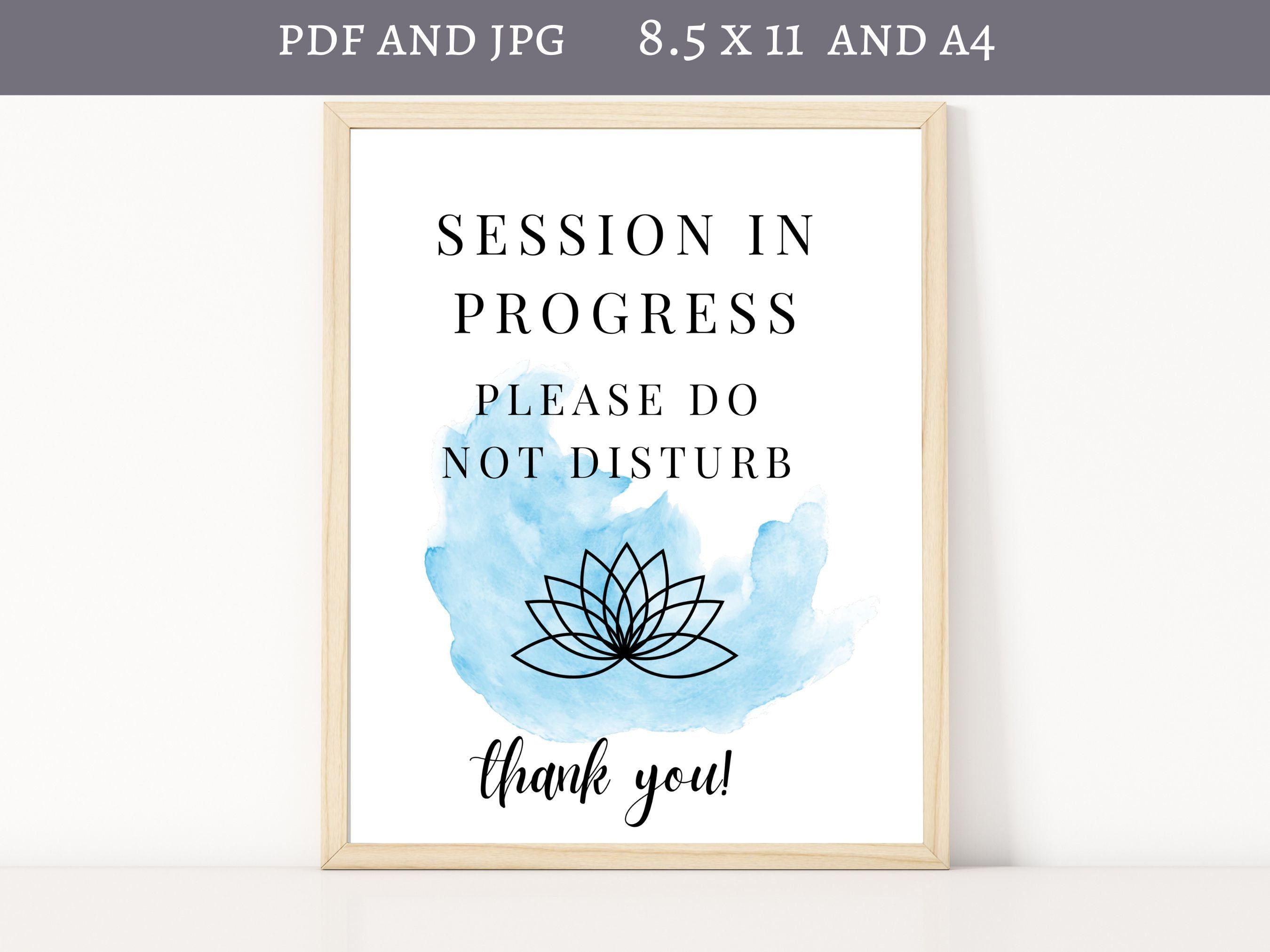 Session in Progress Door Sign Printable, Yoga Studio Sign, Please Do ...