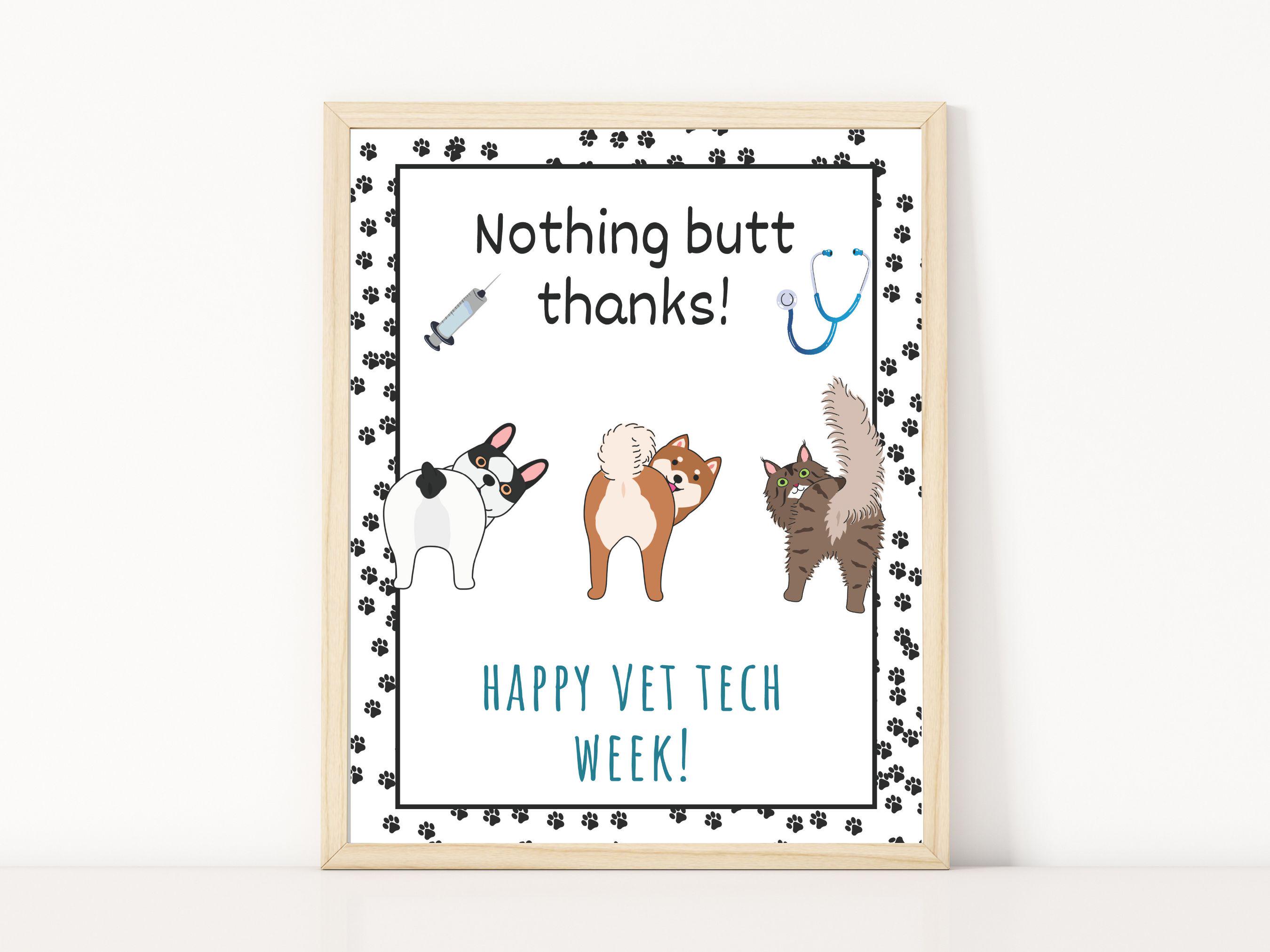Funny Vet Tech Week Sign, Vet Tech Week Banner, Vet Tech Appreciation ...